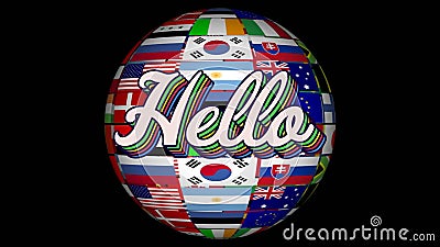 Animation of Hello Text Over Globe on Dark Background Stock Video ...