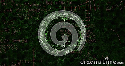 Animation of Human Brain Over Mathematics Formulas and Geometry Angles ...