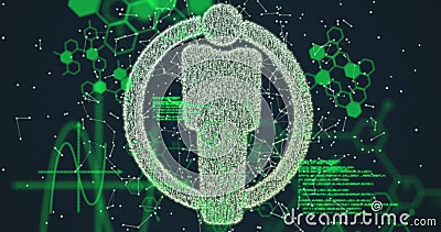 Animation of Human Icon Over Scientific Data and Connections Stock ...