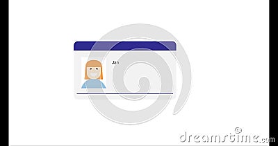 Animation of an ID Card with a Woman`s Face Stock Video - Video of ...