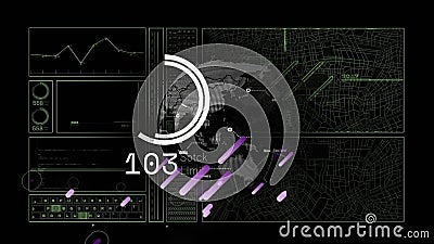 Animation of Increasing Numbers Over Diverse Data Processing on Black ...