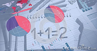 Animation of Infographic Interface Over Numbers on Notepad with ...