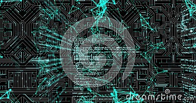 Animation of Interface Showing Data with Network Connections and ...