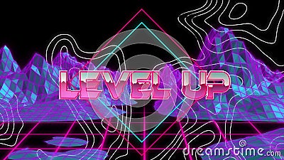 Animation of Level Up in Digital Abstract Space Stock Footage - Video ...