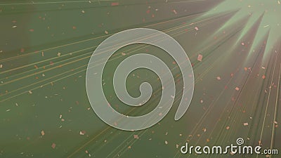 Animation of Lights and Confetti Moving on Green Background Stock ...
