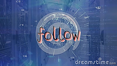 Animation of Lines Out of Globe, Numbers and Programming Language Over Server Room Stock Video ...