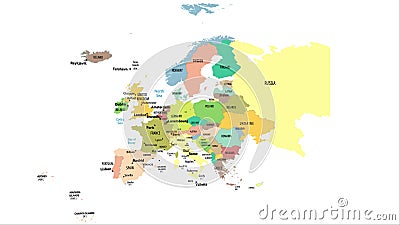 Animation of the Map of Europe Stock Video - Video of digital, planet ...