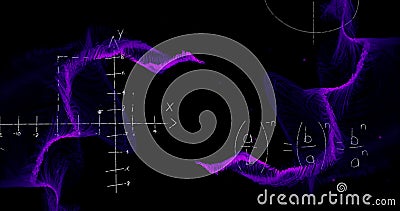 Animation of Math Formulas and Purple Smoke on Black Background Stock ...