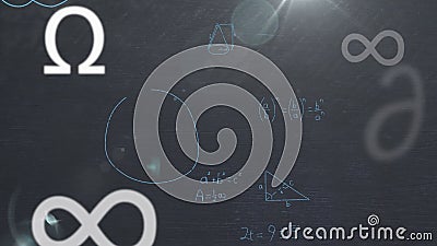 Animation of Math Formulas and Symbols on Black Background Stock Video ...