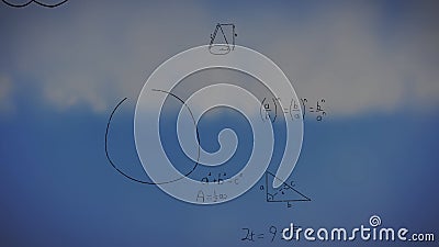 Animation of Mathematical Formulas Over Cloudy Sky Stock Video - Video ...
