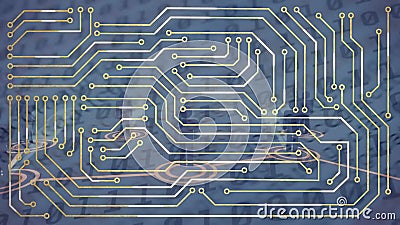 Animation of Microprocessor Connections and Network of People Icon Against Binary Coding Stock ...