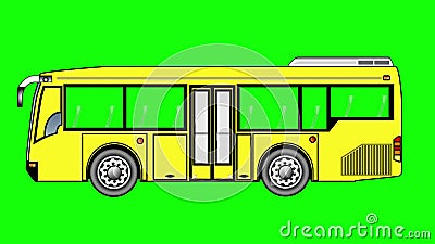 Animation of Mini Bus on Green Screen. Stock Video - Video of drive ...