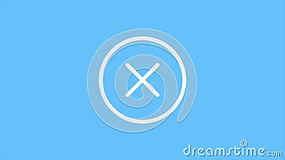 Animation of a Minimalistic Circle with a Crossmark Logo Isolated on a ...