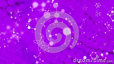 Floating Molecules Over Pulsating Purple Balls Stock Video - Video of ...