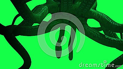 Monster Octopus with Tentacles on Green Screen Stock Video - Video of ...