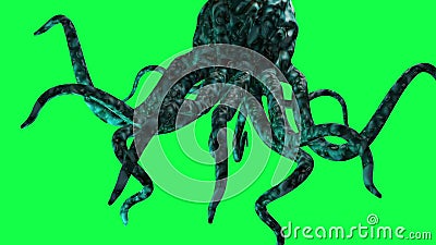 Monster Octopus with Tentacles on Green Screen Stock Video - Video of ...
