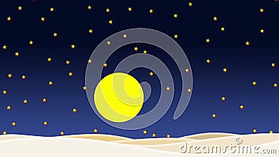 An Animation of the Moon Falling on the Horizon of the Night Sky. Stock ...
