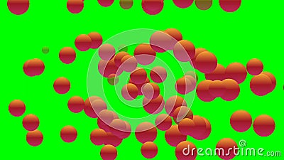 Animation Motion Graphics Falling Down Ball Rain on Green Screen Stock ...