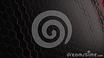 Animation Movement of Red Hexagons with Wave Movements, Honeycomb with Offset Effect. Red ...