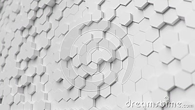 Animation Movement of White Hexagons with Wave Movements, Honeycomb with Offset Effect. White ...