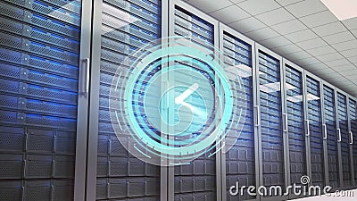 Animation of Moving Clock Over Server Room Stock Footage - Video of ...