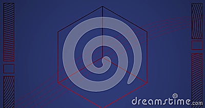 Animation of Moving Cube and Shapes on Blue Background Stock Video ...
