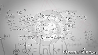 Animation of Moving Mathematical Formulas on White Background Stock ...