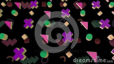 Animation of Multiple Abstract Shapes Moving in Formation in Seamless ...