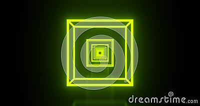 Animation of Multiple Glowing Neon Green Cubes Moving on Seamless Loop ...