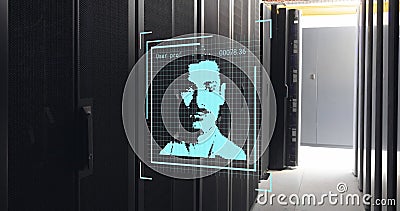 Animation of Multiple Profile Icons Against Empty Computer Server Room Stock Footage - Video of ...