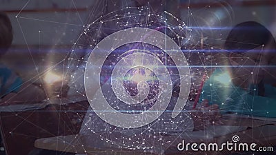 Animation of Network of Connection with Data Processing Over Diverse ...