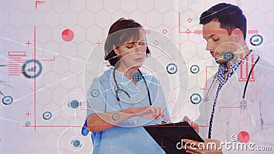 Animation of Network of Connections with Icons and Data Processing Over ...