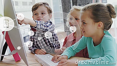 Animation of Network of Connections with Icons Over Diverse Children ...