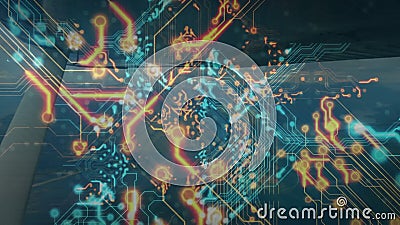 Animation of Network of Connections with Icons Over Globe Stock Footage ...