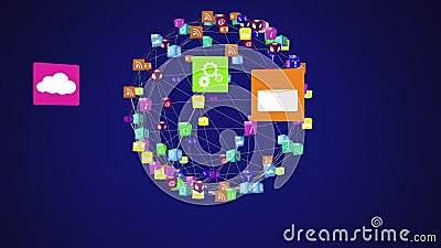 Animation of Networks of Connections of Multiple Interface Icons Stock ...