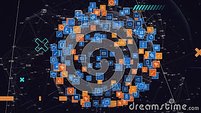 Animation of Networks of Connections of Multiple Interface Icons Stock ...