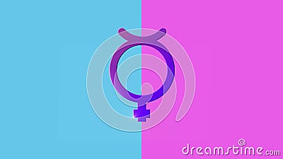 Animation of Non Binary Symbol on Red and Blue Background Stock Video ...