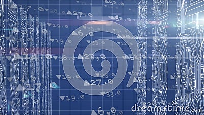 Animation of Numbers with Arrows Floating with Microprocessor ...