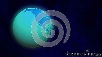 Animation with Planet Earth Rotating in Space with Movement of the ...