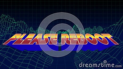 Animation of Please Reboot Text in Red and Blue Letters Over Metaverse ...