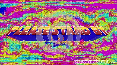 Animation of Please Stand by Text on Screen with Stripes in Seamless ...
