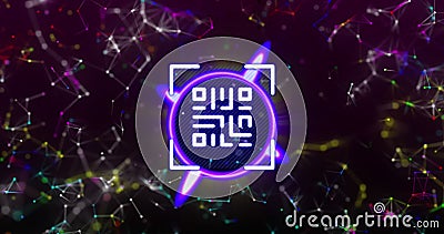 Animation of Qr Code, Circle and Constellations on Black Background ...