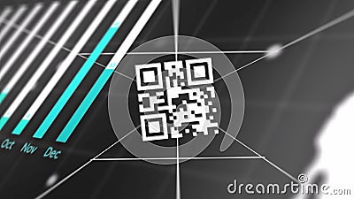 Animation of Qr Code and Data Processing Over Dark Background Stock Video - Video of animation ...