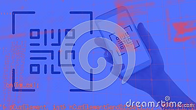 Animation of Qr Code and Qr Code Scanning on Smartphone Stock Video ...