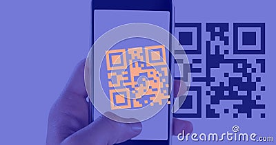 Animation of Qr Code and Qr Code Scanning on Smartphone Stock Footage ...
