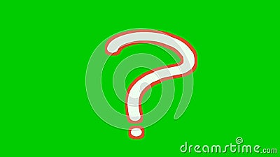 Animation of Question Mark Symbol Cartoon Drop Down on Green Screen ...