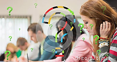 Animation of Question Marks Over Diverse Students in Classroom Stock ...
