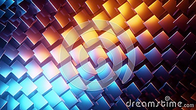 Animation of Random Rotating Metal Cubes. Infinitely Looped Animation ...