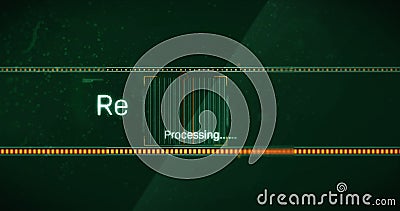 Animation of Receiving Files Processing Text Flashing Digital Interface ...