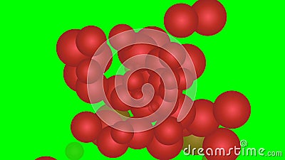 Animation Red Ball Falling Down,rain of 3D Ball on Green Screen Stock ...